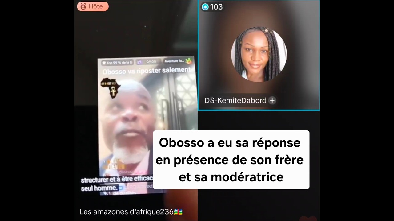 Obosso a eu sa réponse en présence de son frère et sa modératrice - YouTube