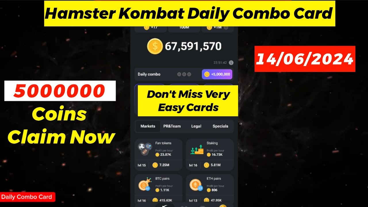 Daily Combo Cards today 14 June | Hamster Kombat Daily Combo Cards June ...