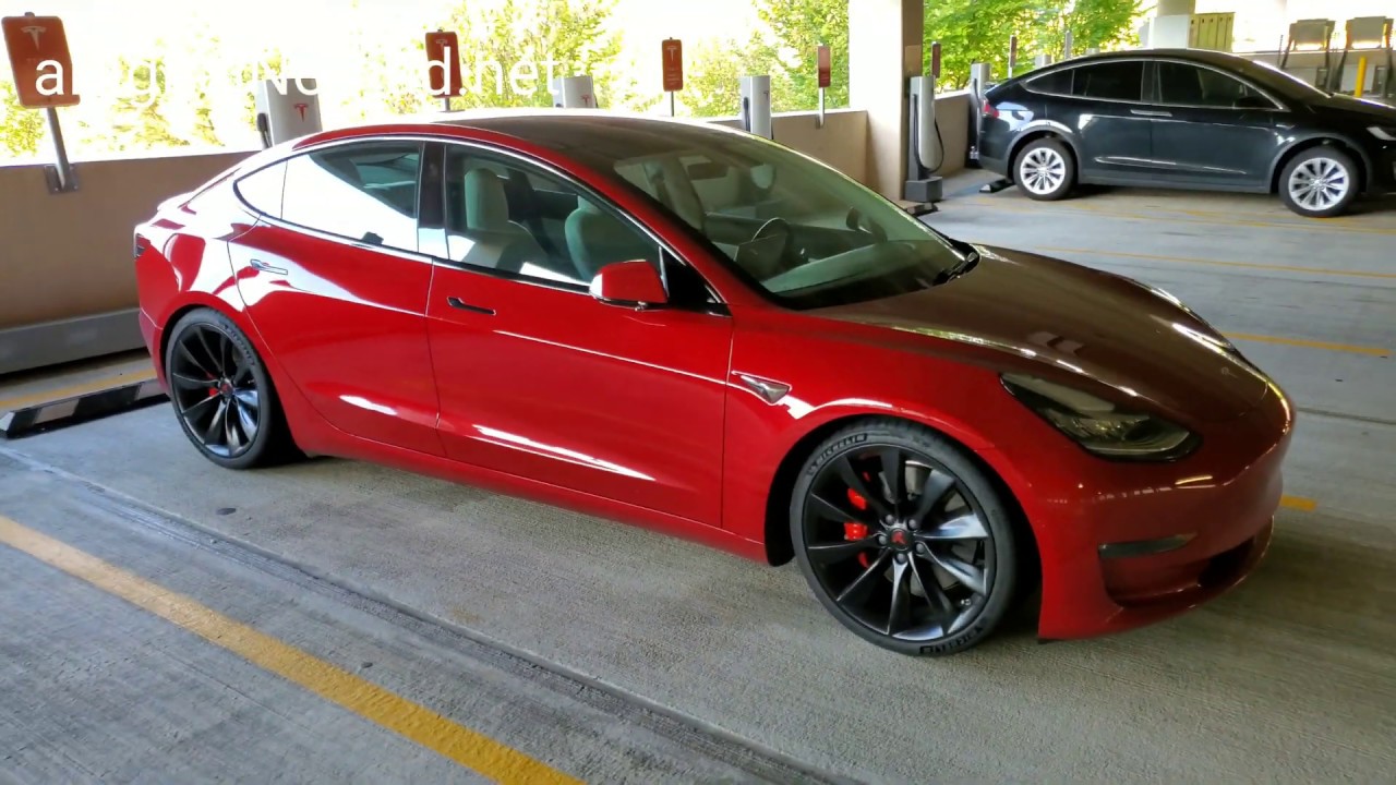 Custom TESLA Model 3 Blacked Out, Lowered, Wider Tires - YouTube