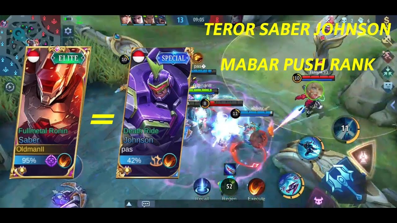 Combo Saber Johnson !!! Mabar Push Rank - YouTube