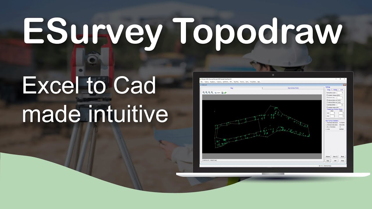 Import Survey Data into CAD Package by ESurveying Softech - YouTube