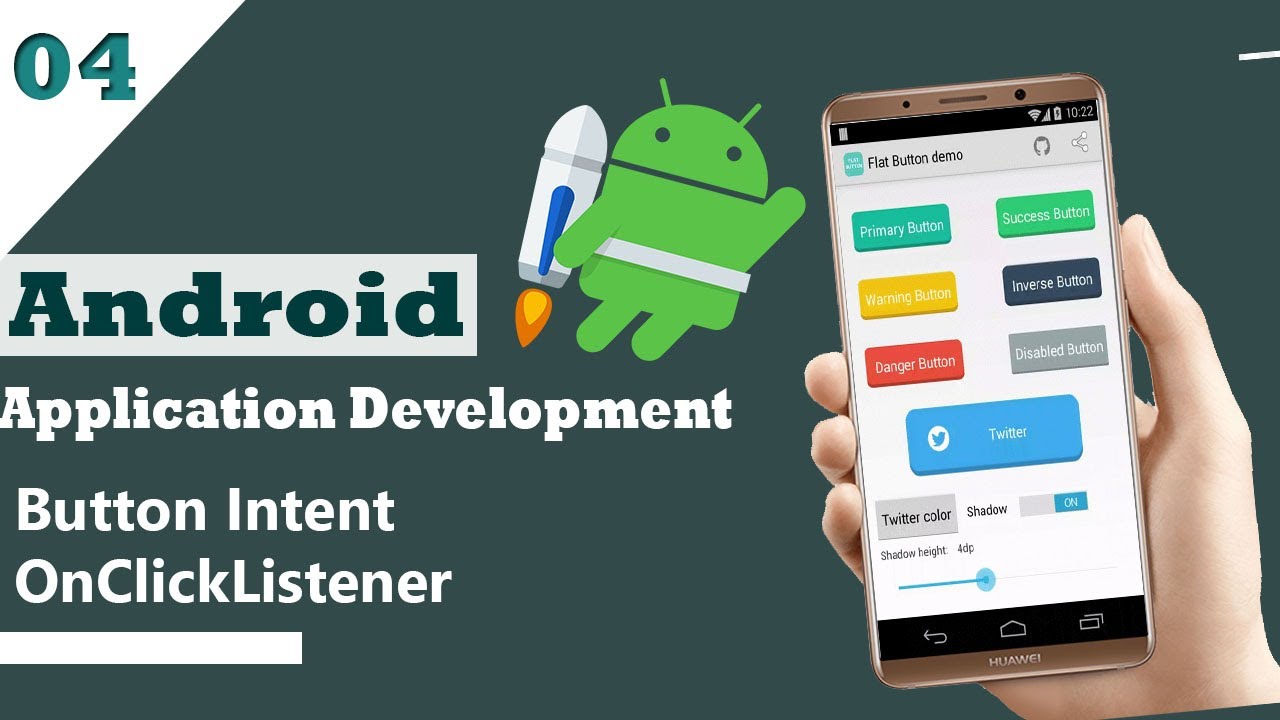 04 Buttonintent And Onclicklistener Android Application Development Youtube