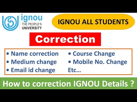 Correction IGNOU Details | IGNOU - YouTube