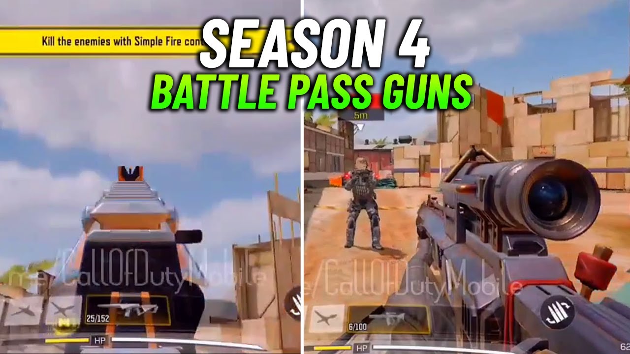 Season 4 All Battle Pass Guns Gameplay & Iron Sights Codm - YouTube