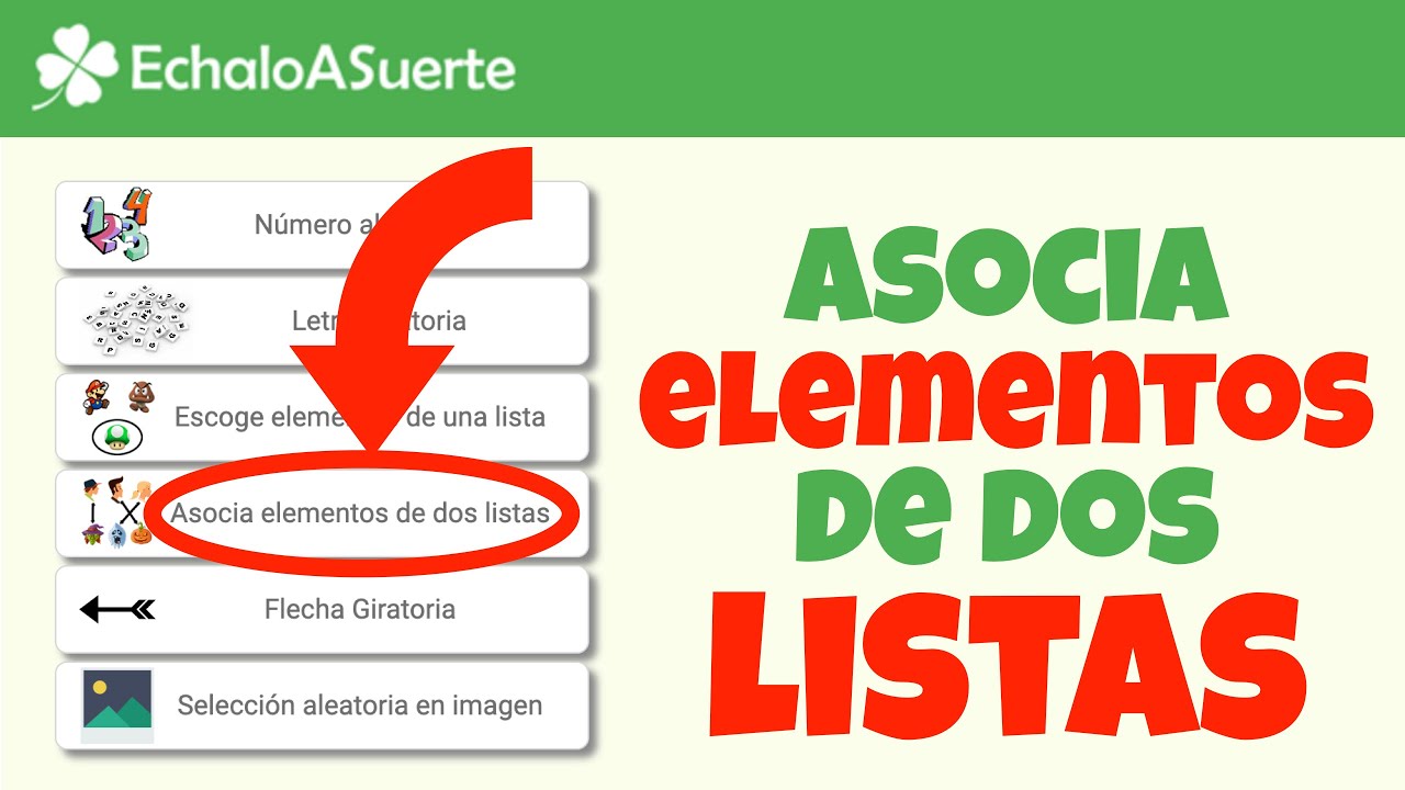 Tutorial de EchaloASuerte.com - 11: Asocia Elementos de Dos Listas ...