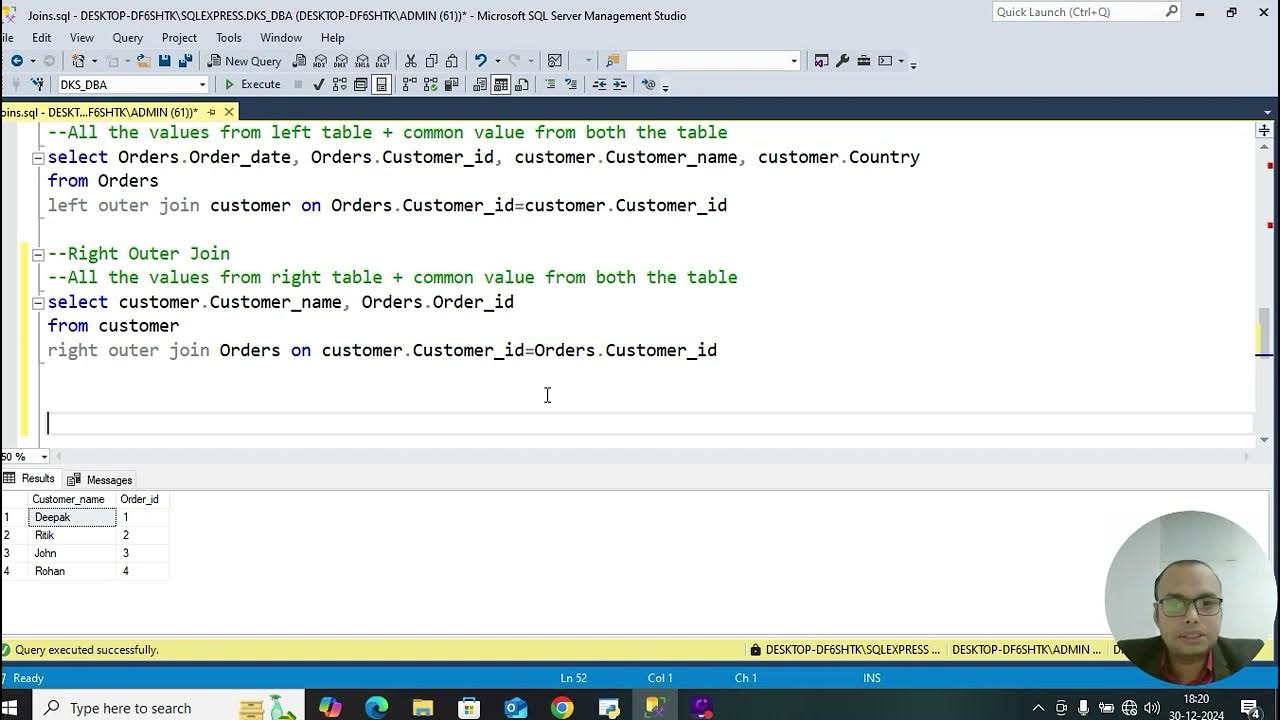 #Joins SQL Session 18 @divakarkushwaha9918 - YouTube