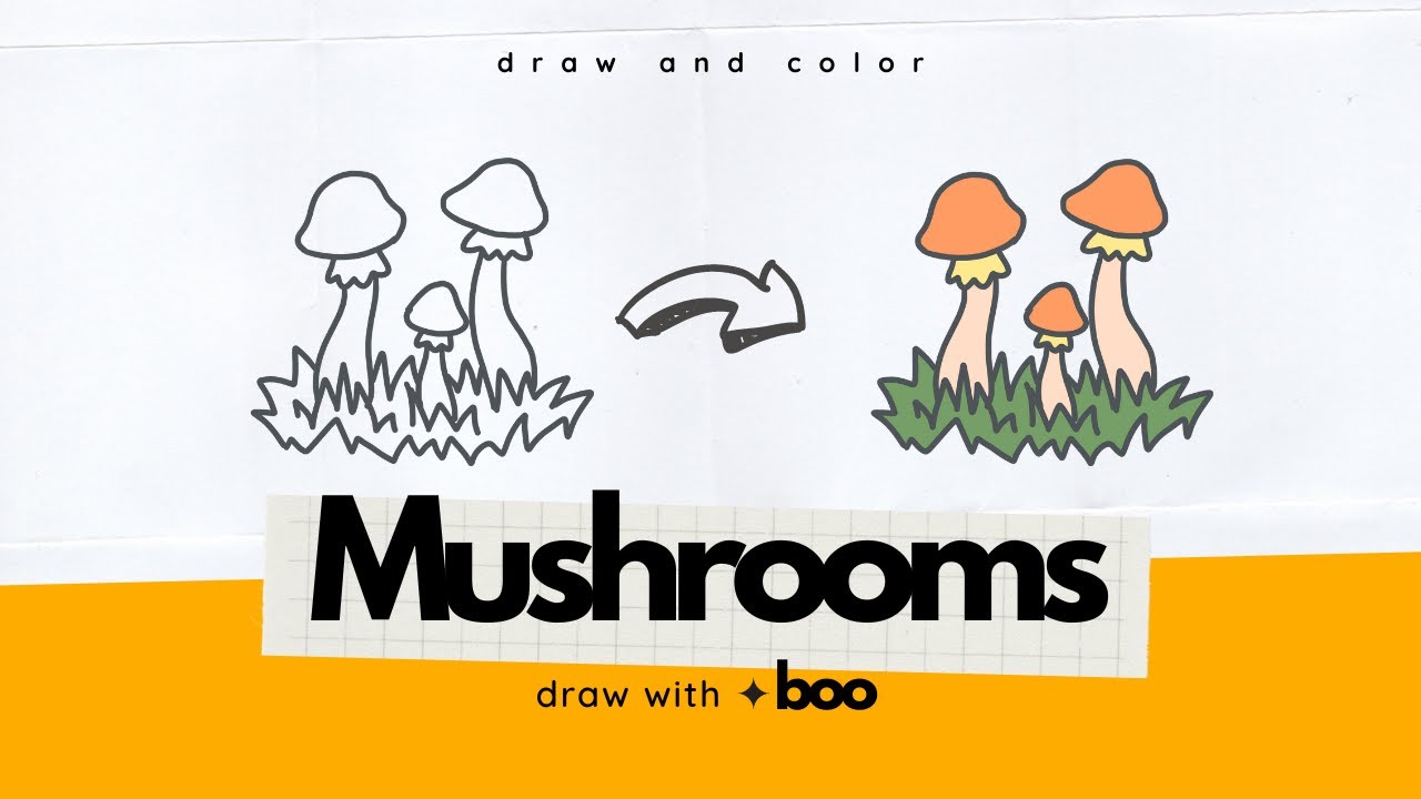 How to Draw and Color MUSHROOMS 🍄‍🟫 | Very Simple Drawing for Kids ...
