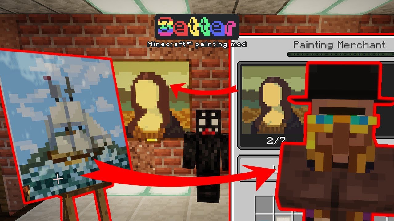 Create and Share Paintings in Minecraft with Zetter & Zetter Gallery Mods - YouTube