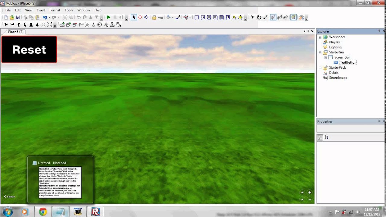 Roblox Tutorials - Making a simple Reset Gui - YouTube