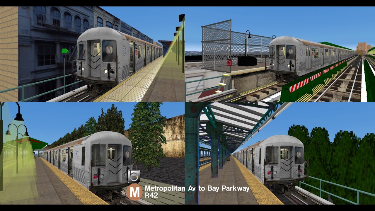 OpenBVE NYC Subway BMT Operation: R42 (M) Train from Metropolitan Av to ...