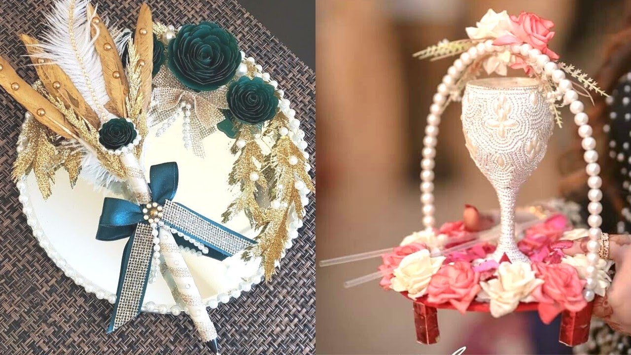 Pen 🖊️ n Glass 🍷 Decor ideas For Nikah and doodh pilai Rasam - YouTube