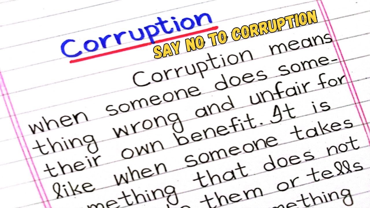 Essay on Corruption in English | Write an essay on Corruption in ...