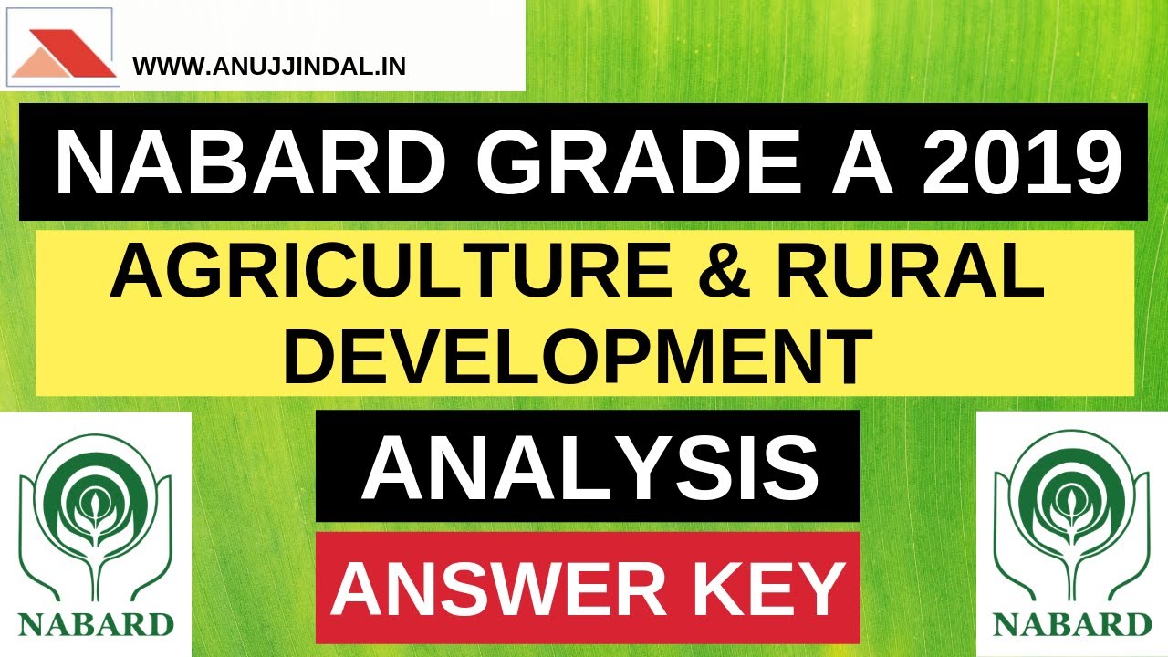 NABARD Grade A Phase 1 2019 | Agriculture & Rural Development Analysis ...