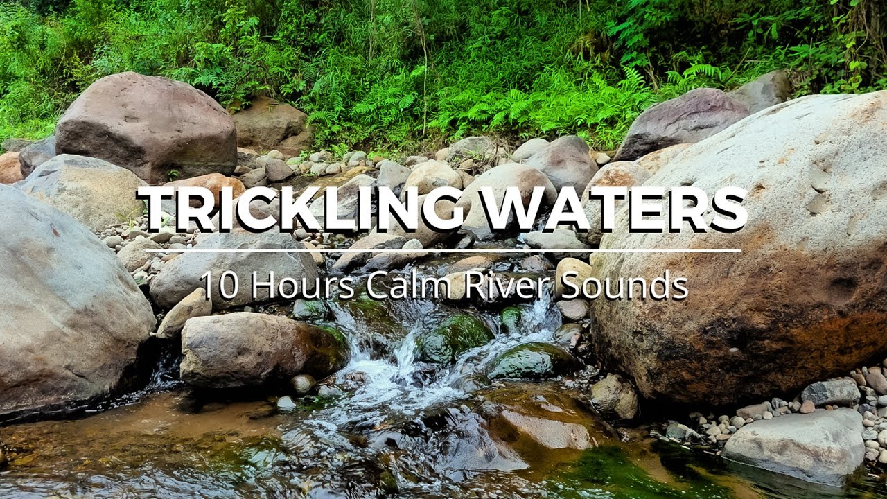 10 Hours trickling water, Gentle water stream ambient - YouTube