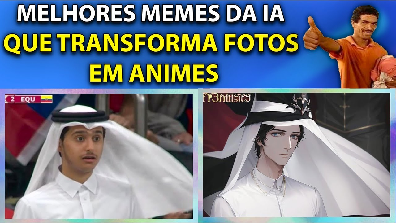 Melhores memes da IA que transforma fotos em animes - YouTube