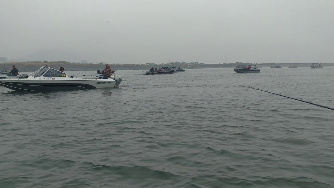 Crowded Salmon Fishing Rogue River Bay August 2017 - YouTube