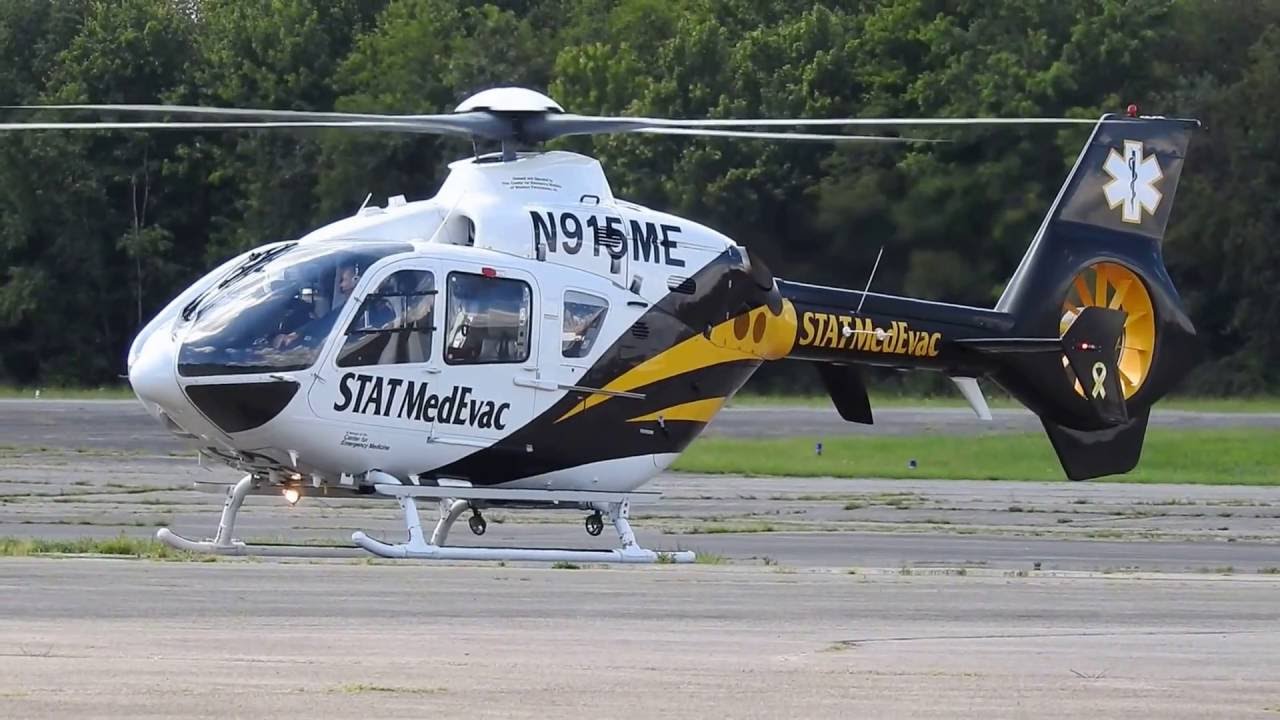 N915ME - STAT MedEvac 16 Taking off - YouTube
