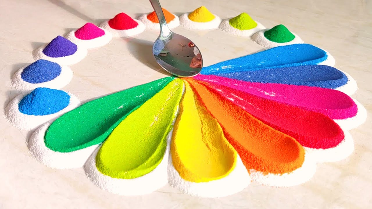 beautiful easy and simple rangoli | rangoli design | A1 easy rangoli ...