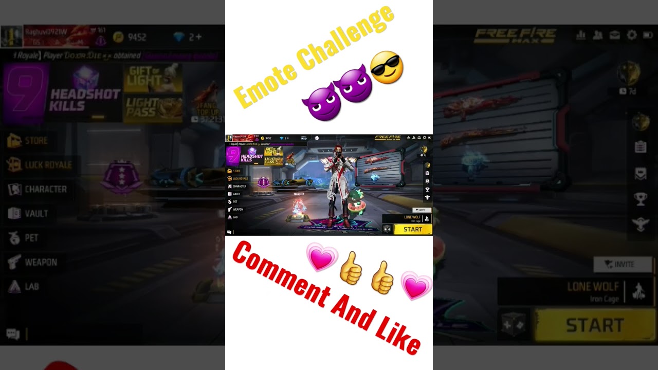 My Free fire 👹Emote Show performance 😈Hard😯 New all emotes Exclusive ...