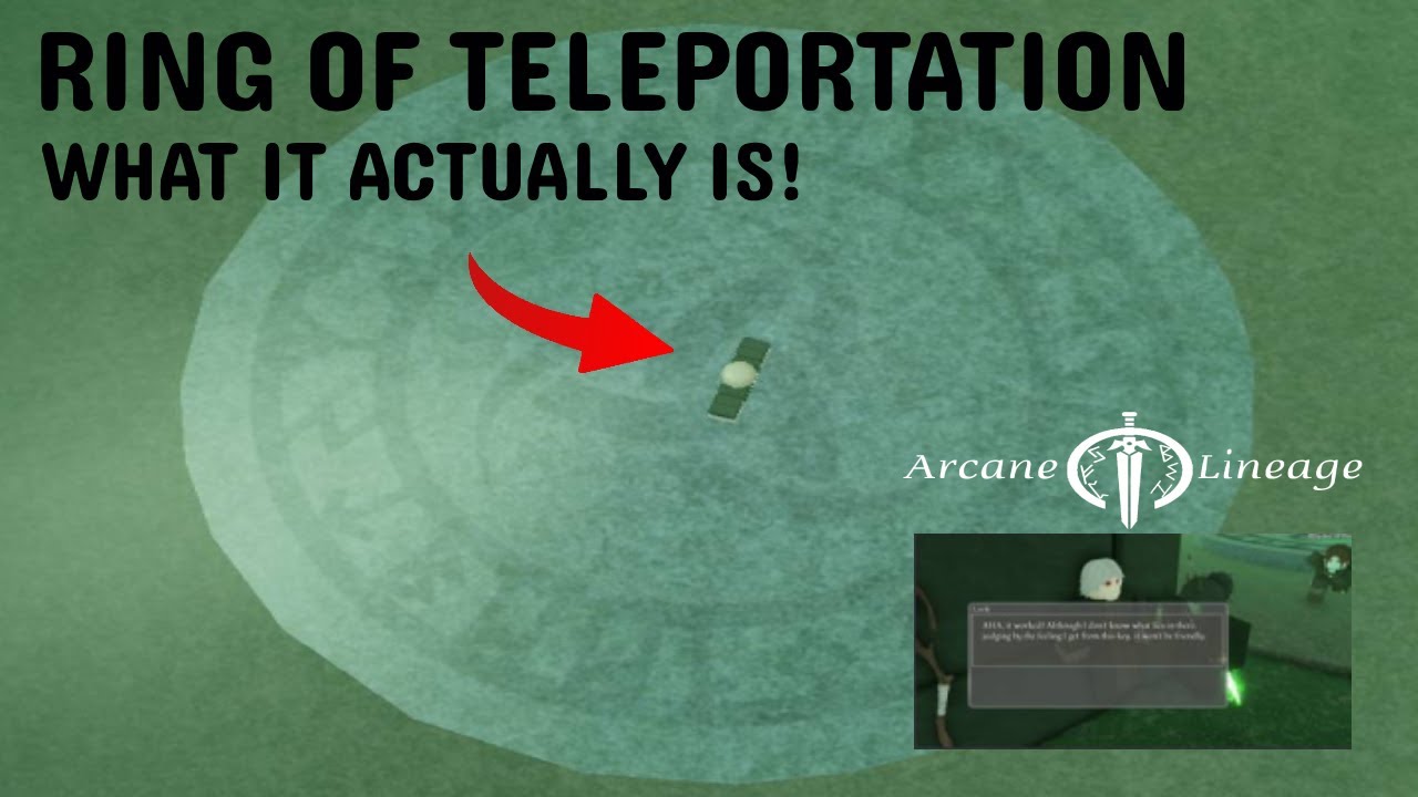 What The RING OF TELEPORTATION ACTUALLY IS! | in Arcane lineage (How To ...