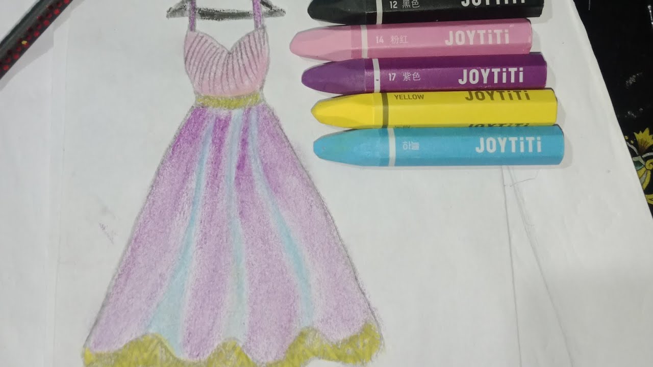 How to drow a beautiful dress without figer 🌺🌺💗💗🥰🥰 - YouTube