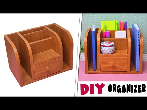 diy cool desktop organizer - YouTube
