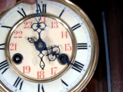 GERMAN REGULATOR PENDULUM CHIMING WALL CLOCK F.M.S MAUTHE 1890 - YouTube