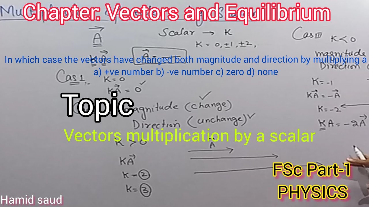 Multiplication of vectors by scalar || FSc Part-1 Physics || Vectors ...