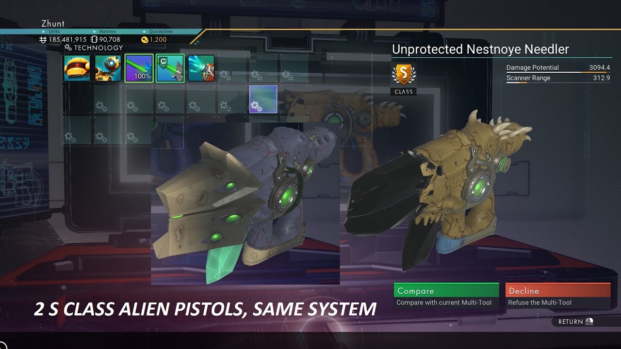 Brown & Black Crystal S Class Alien Pistol & Blue & Green Crystal S ...