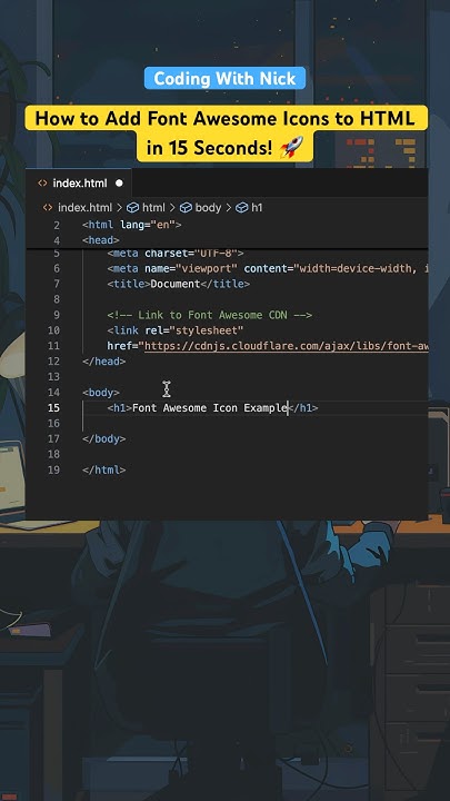 How to Add Font Awesome Icons to HTML in 15 Seconds! 🚀 #fontawesome #icons #htmlcss #html #css ...
