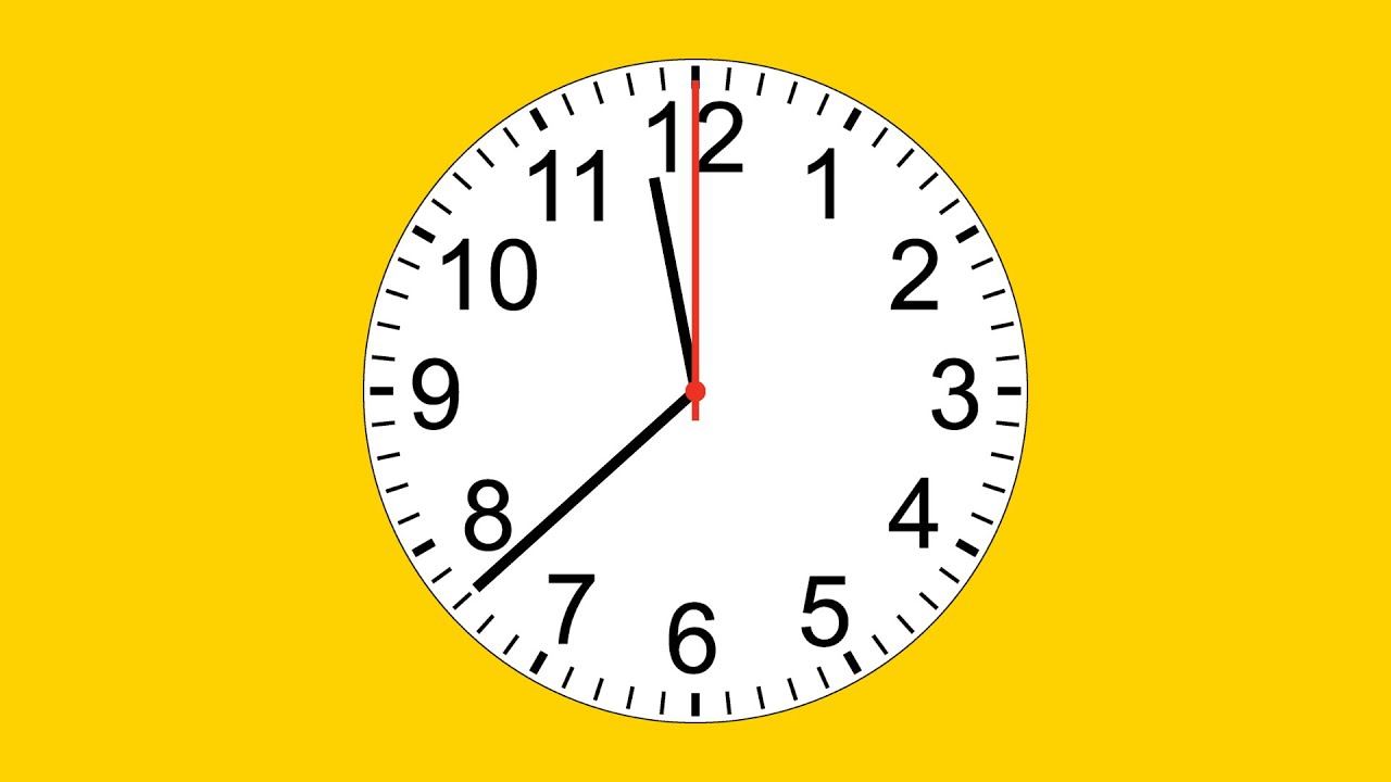 22 MIN TIMER & ALARME 1080p analog clock BACKGROUND YELLOW SIMPLE CLOCK ...