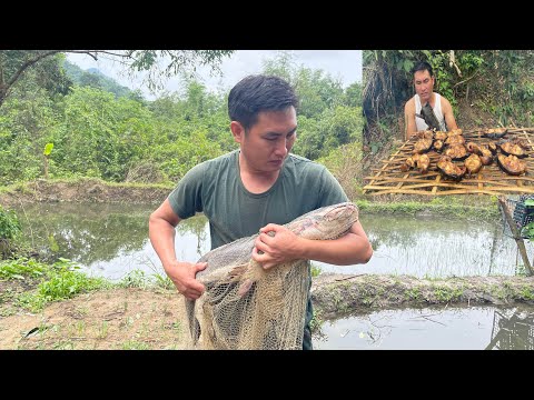 Fishing with nets - Processing smoked and preserved fish | Free outdoor survival skills
