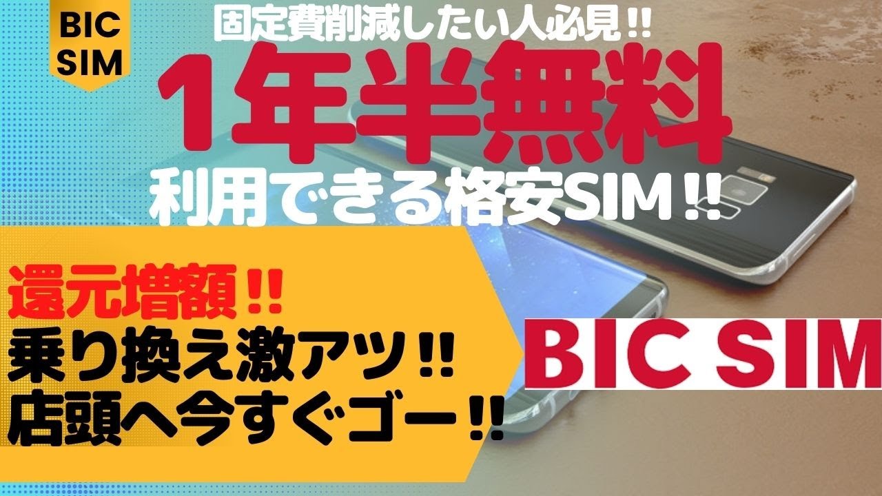 第43回【格安SIM】最強最安SIM‼︎1年半タダ‼︎キャンペーン盛り盛りのBICSIM‼︎ - YouTube