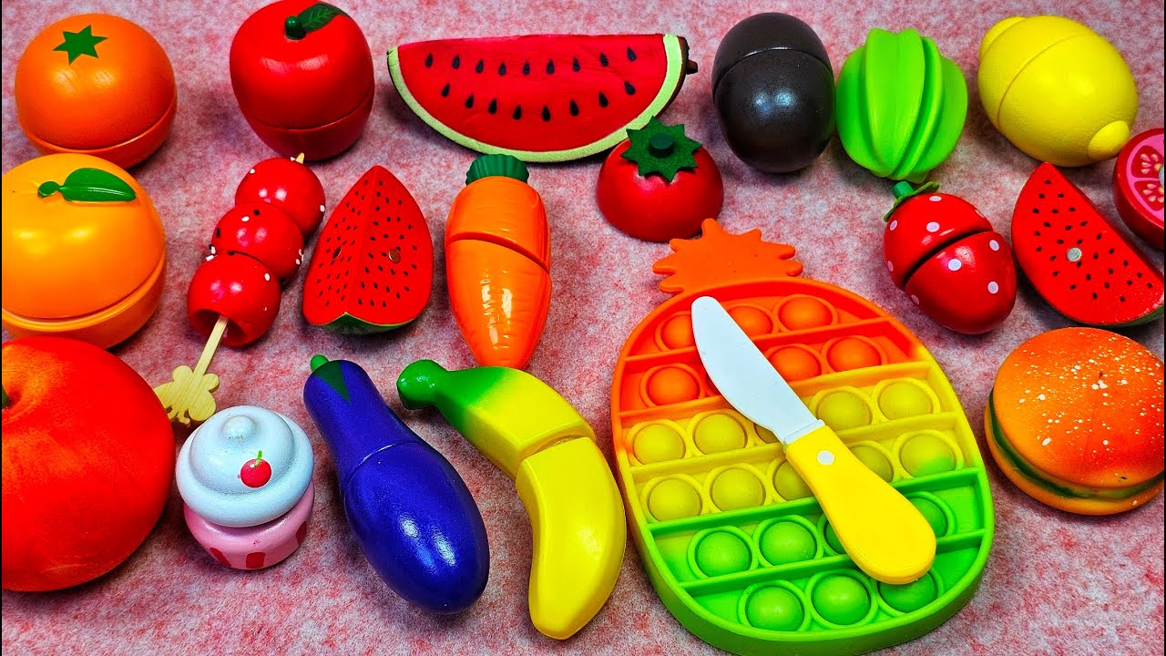 ASMRカットフルーツ 果物を切る音 野菜を切る音 おもちゃの果物 asmr relaxing cutting fruits ...