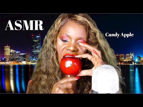 Candy Apple ASMR Eating Sounds | Lips Smacking Worthy
