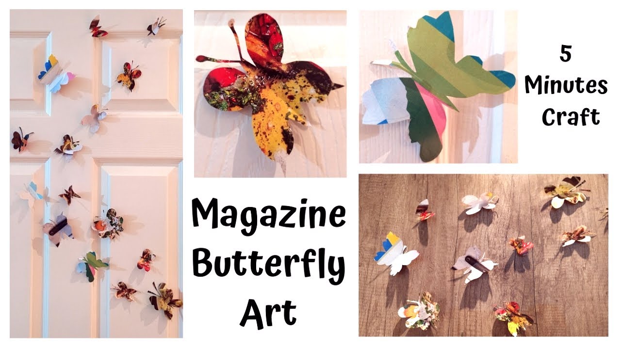Magazine Butterfly /Recycle /Wall decor /Newspaper craft /5 Minutes ...