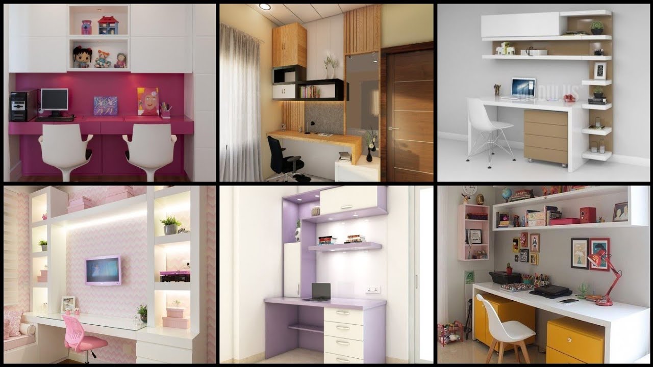 Study Table With Bookshelf And Chair | Corner Study Table Ideas for ...