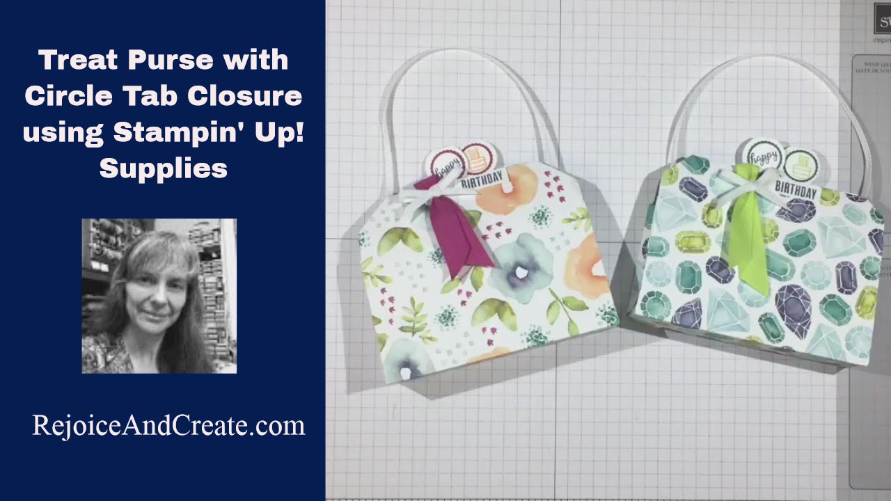 Treat Purse with Circle Tab Closure using Stampin' Up! Supplies - YouTube