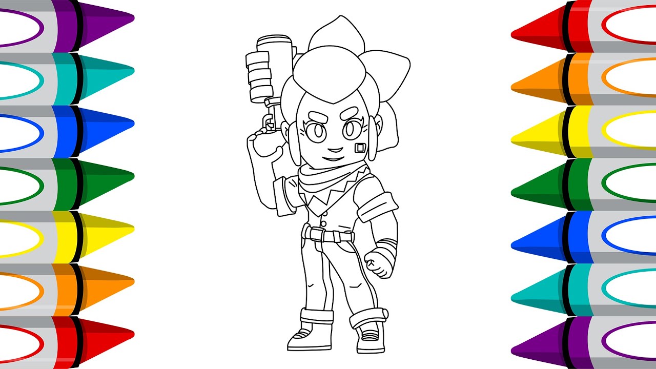 How To Coloring Shelly - Coloring Pages | Brawl Stars - YouTube