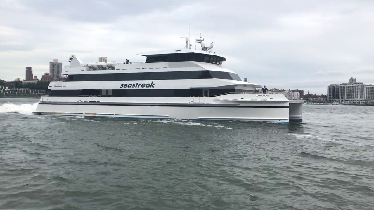 New Seastreak Commodore Ferry Wall Street NYC - YouTube