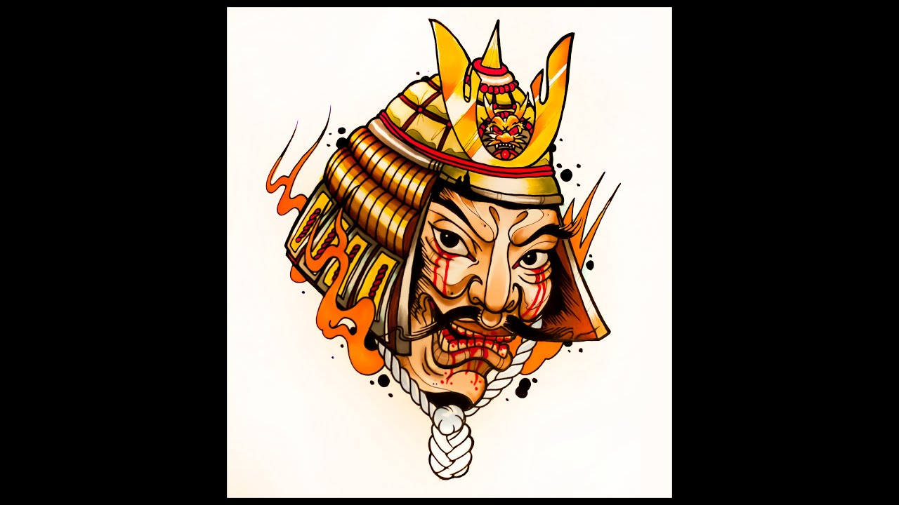 How to Draw a Samurai Head By thebrokenpuppet - YouTube