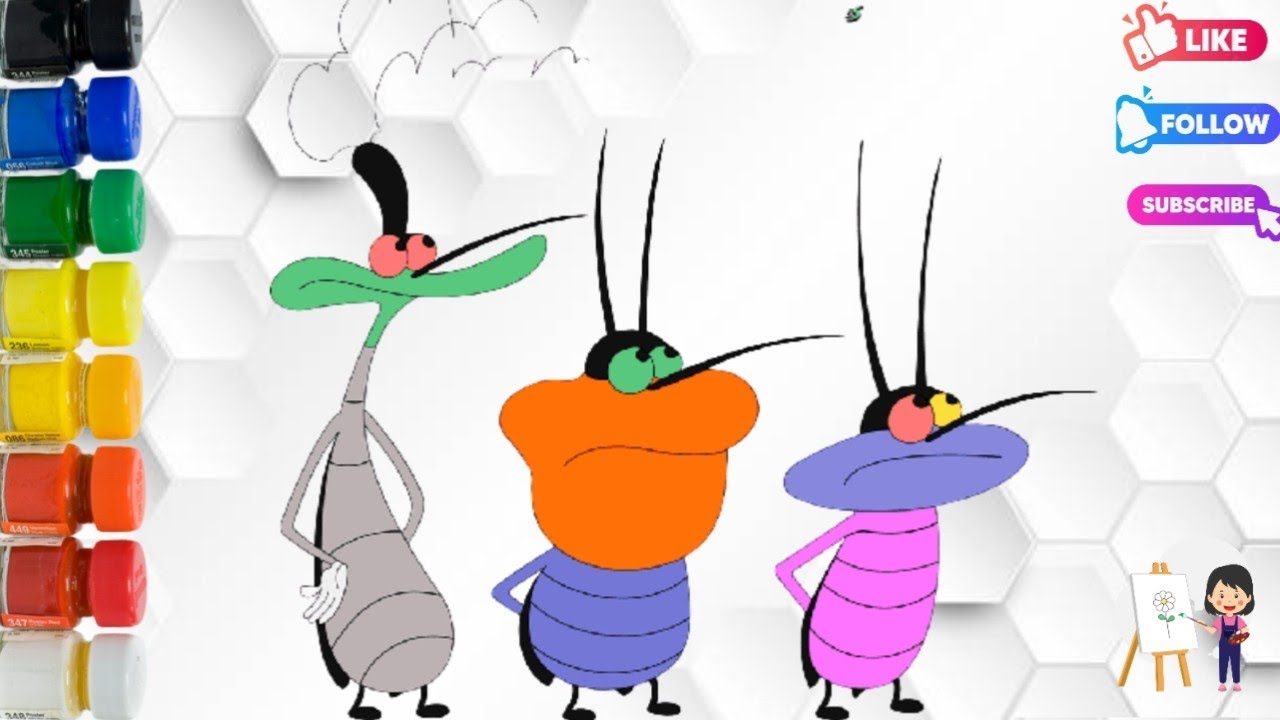 Oggy and the cockroaches Drawing Lear drawing with UM kids colours ...
