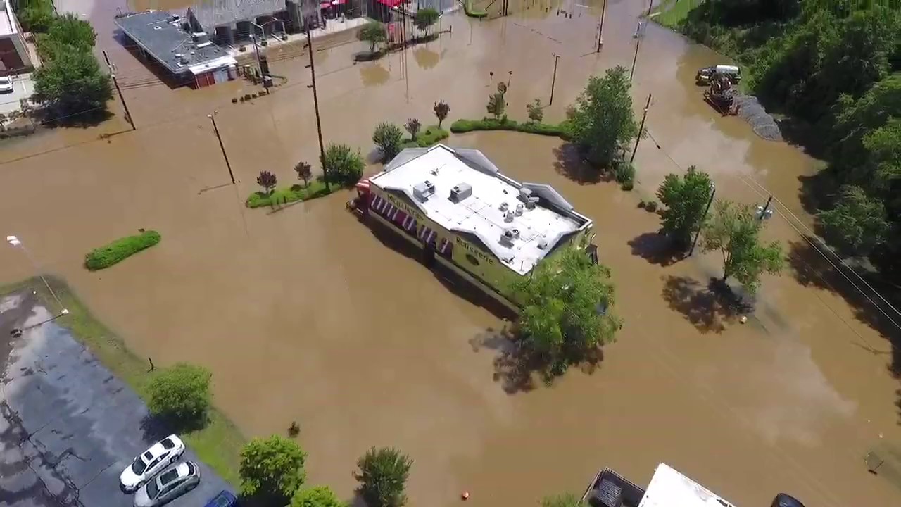 Aerial Views of Widespread Flooding in Raleigh - YouTube
