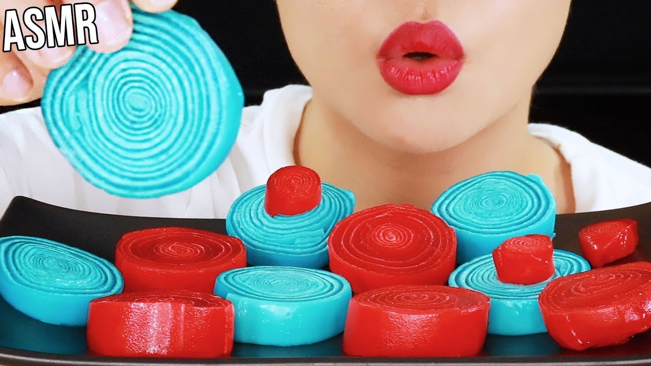 ASMR JELLO ROLL-UPS 젤로롤 먹방 Eating Sounds Mukbang - YouTube