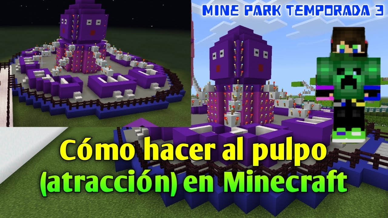Cómo hacer el pulpo (atracción) en Minecraft ||| mine park temporada 3 ...