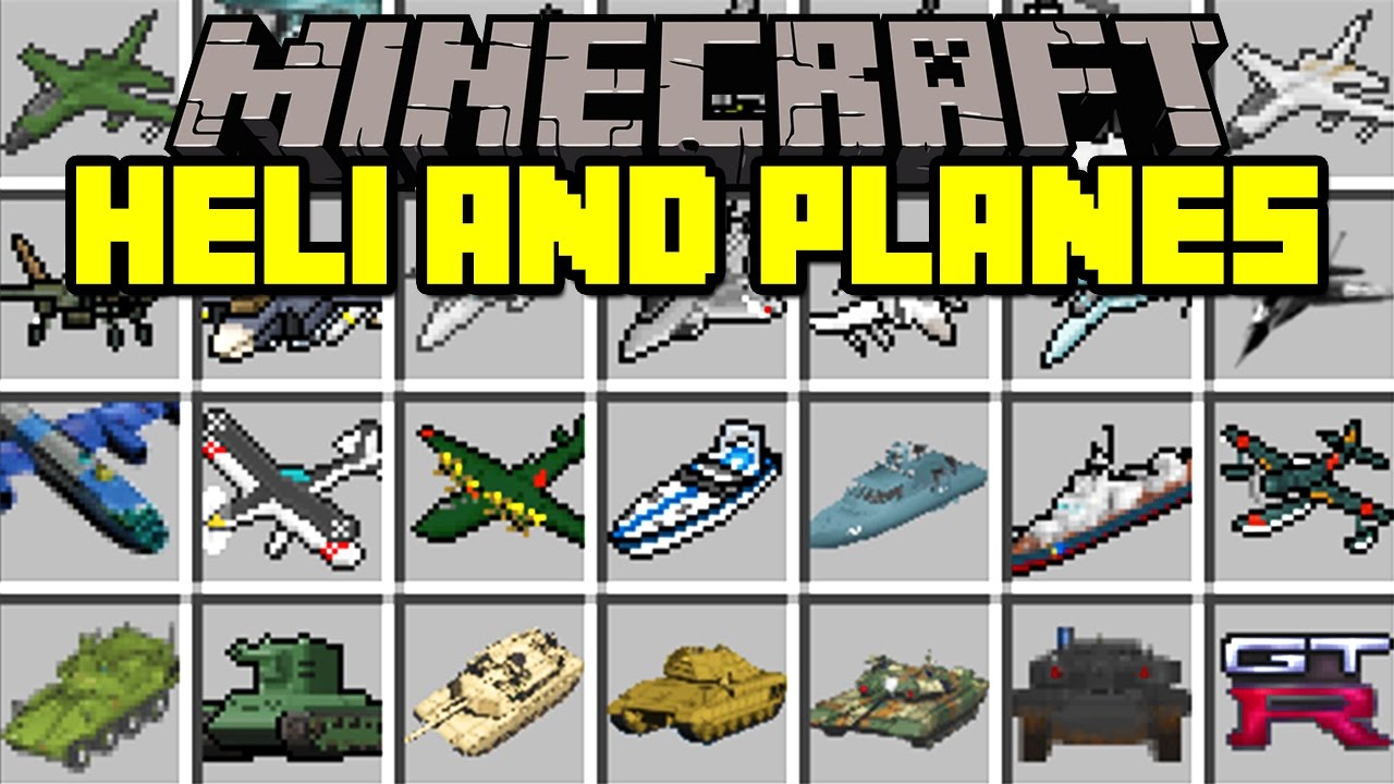 Minecraft HELICOPTERS AND PLANES! | 100 HELICOPTERS/PLANES, TANKS, GUNS ...