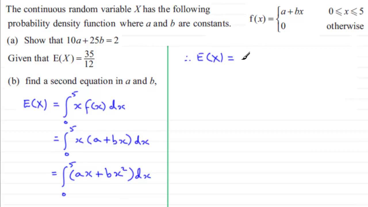 E X From A Pdf S2 Edexcel January 2013 Q7 b ExamSolutions
