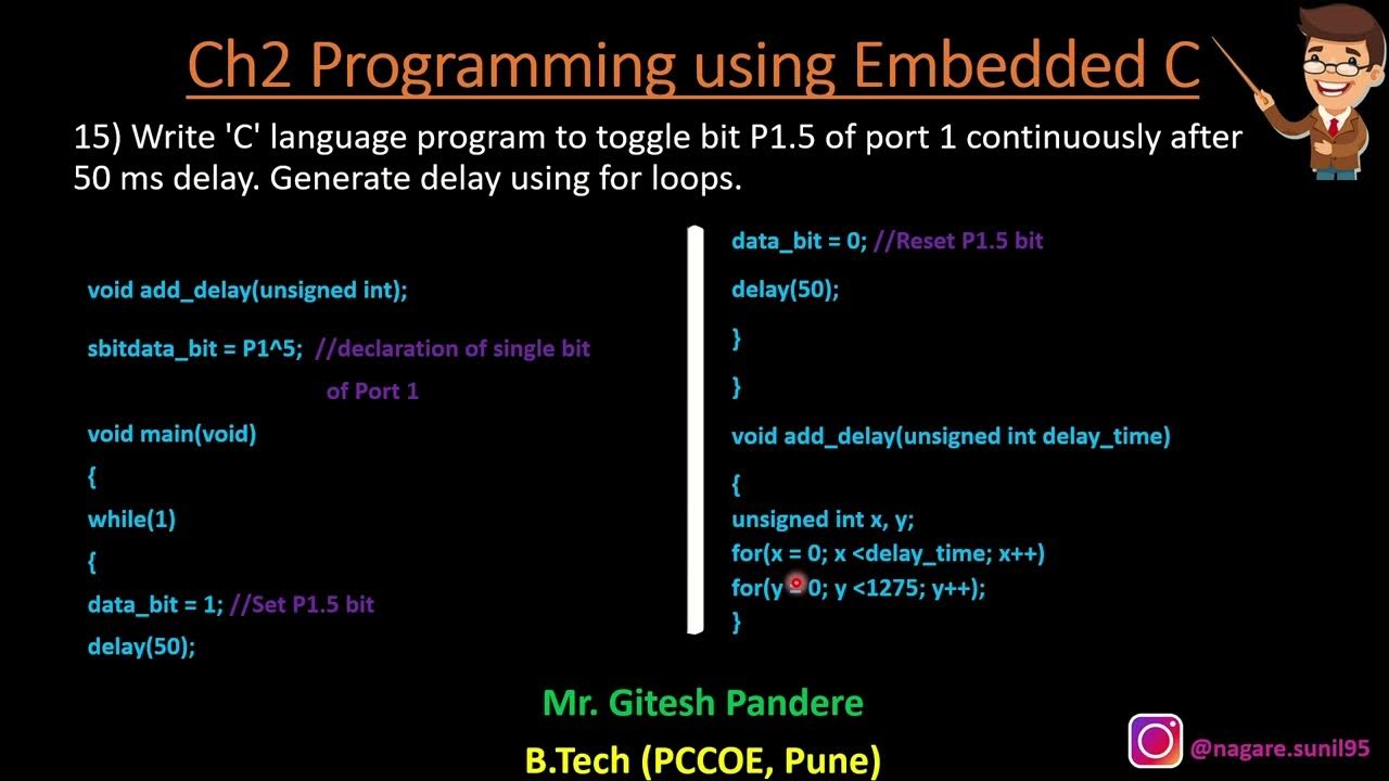Lect 33-Ch2-Code 15 & 16-Programming using Embedd C-ESY-22532-Diploma Sem 5-MSBTE - YouTube