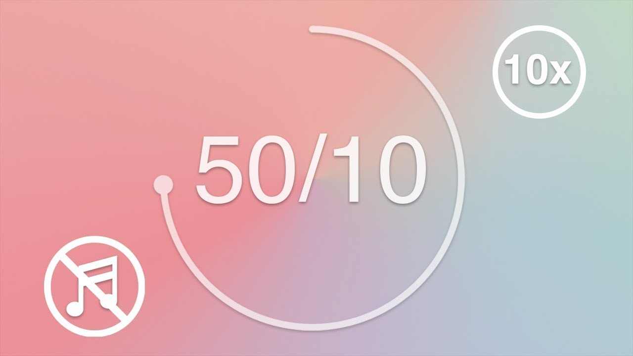 50 Minute Pomodoro Timer / 10 Minute Break - Pastel Color Wheel ...