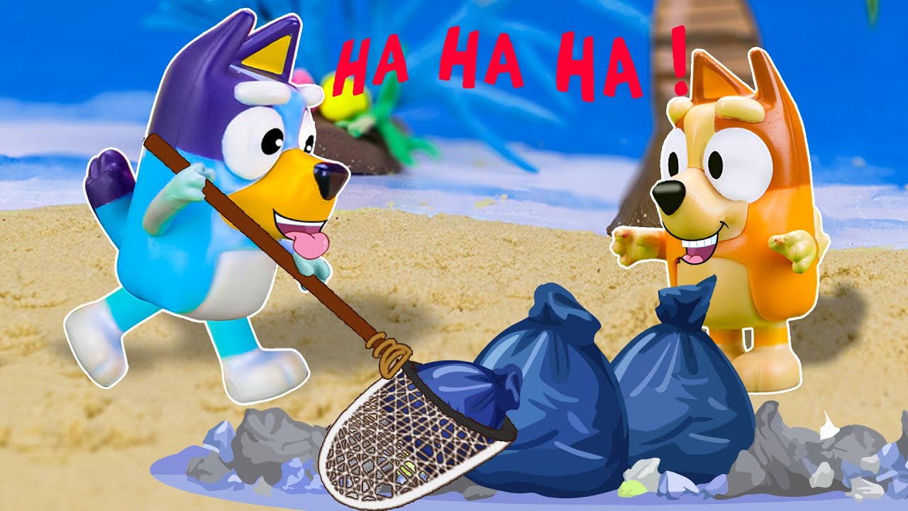 Bluey Stories: La familia Heeler limpia la playa junta Juego de ...
